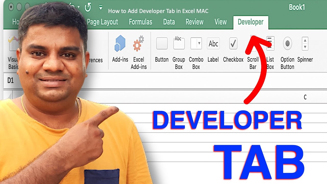 How To Add Developer Tab In Excel Mac Youtube