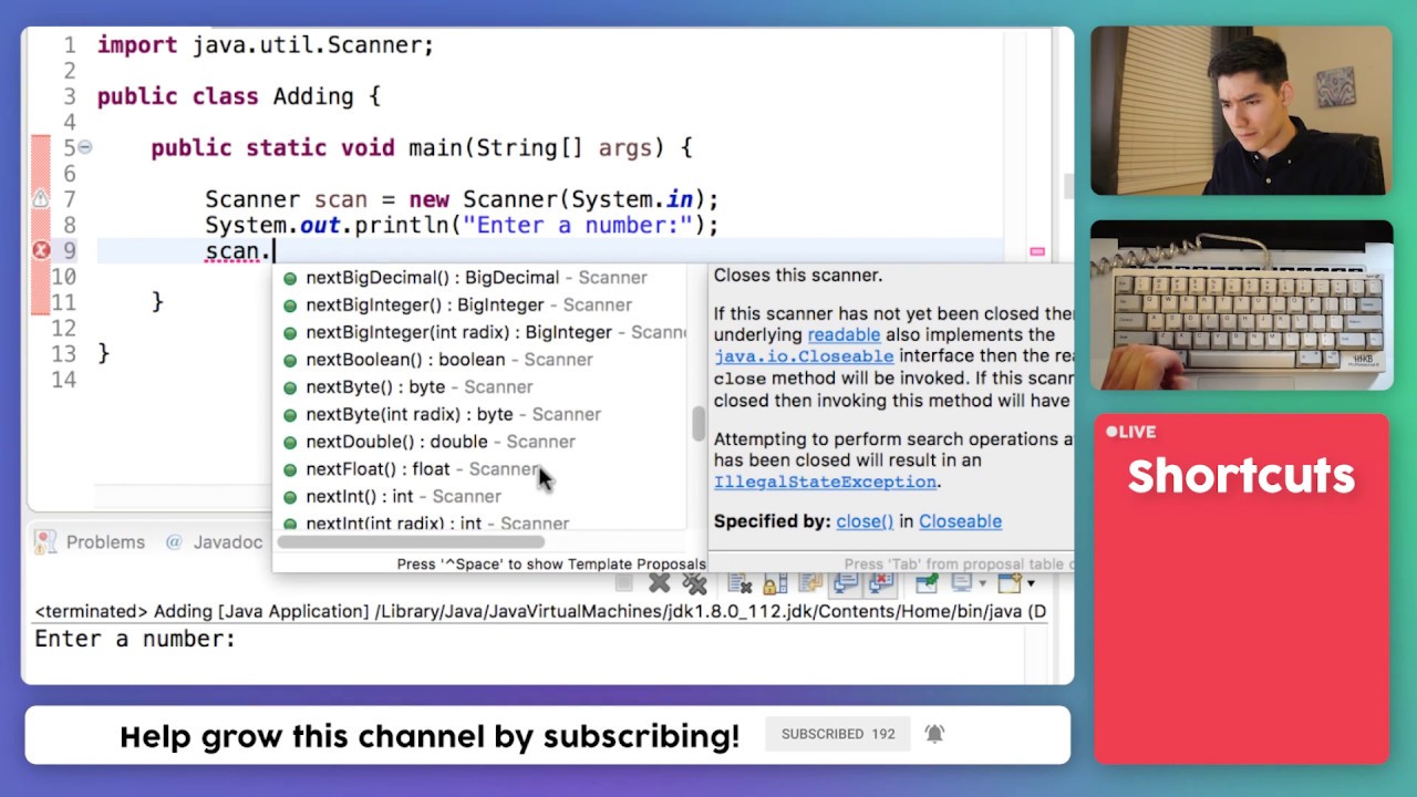 Java Program Example Add Two Numbers From A User 13 Youtube