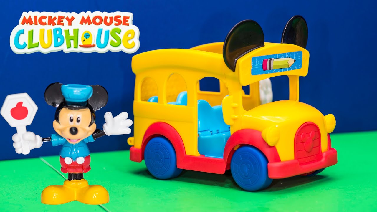 Unboxing The Mickey Mouse Sliding School Bus At The Paw Patrol Lookout