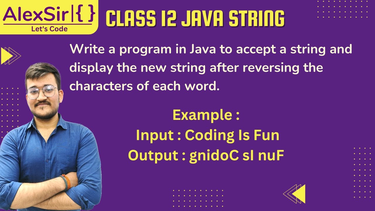 Class 12 Isc Java String Program In Java 3 Youtube