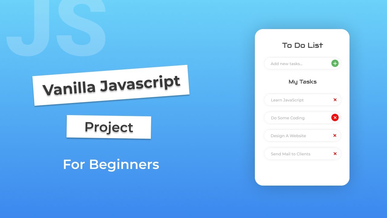 Javascript To Do List Project For Beginners Youtube