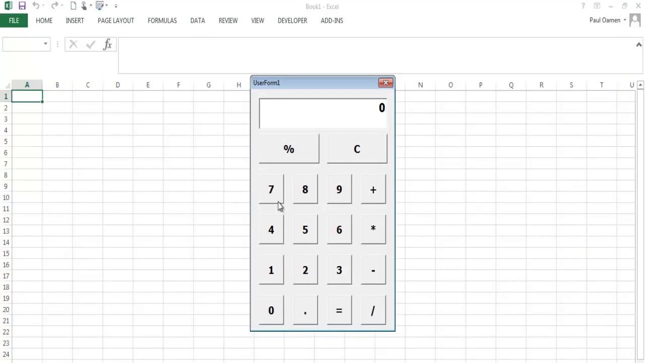 How To Create A Calculator In Excel Using Vba Design Talk