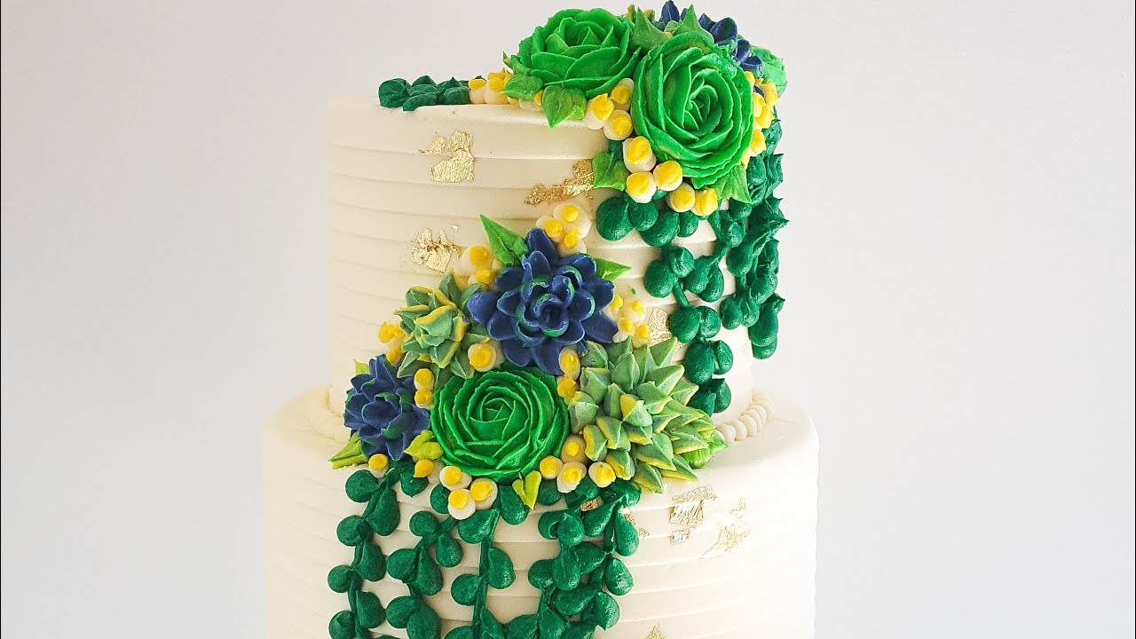 Epic Succulent Themed Cake Tutorial Rosie S Dessert Spot Youtube