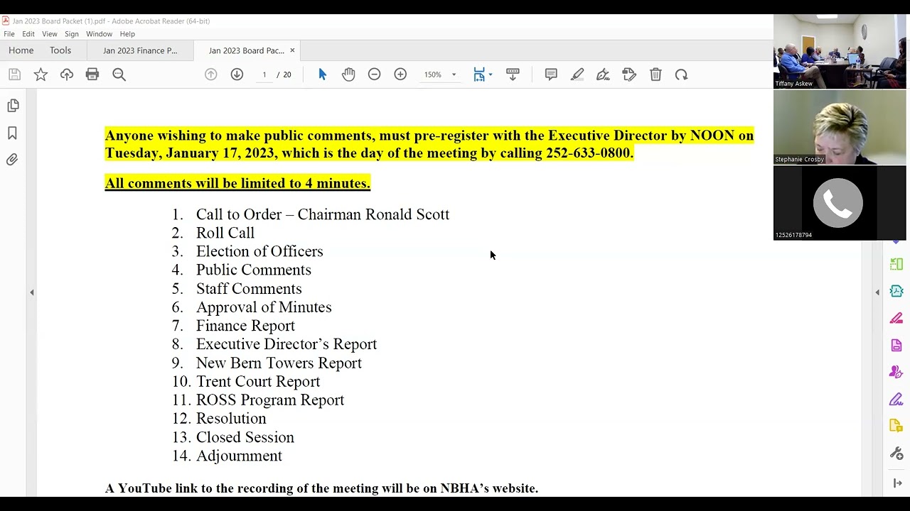 2023 January Board Meeting Part1 Youtube