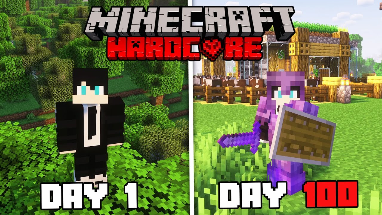 I Survived 100 Days In Hardcore Minecraft Youtube
