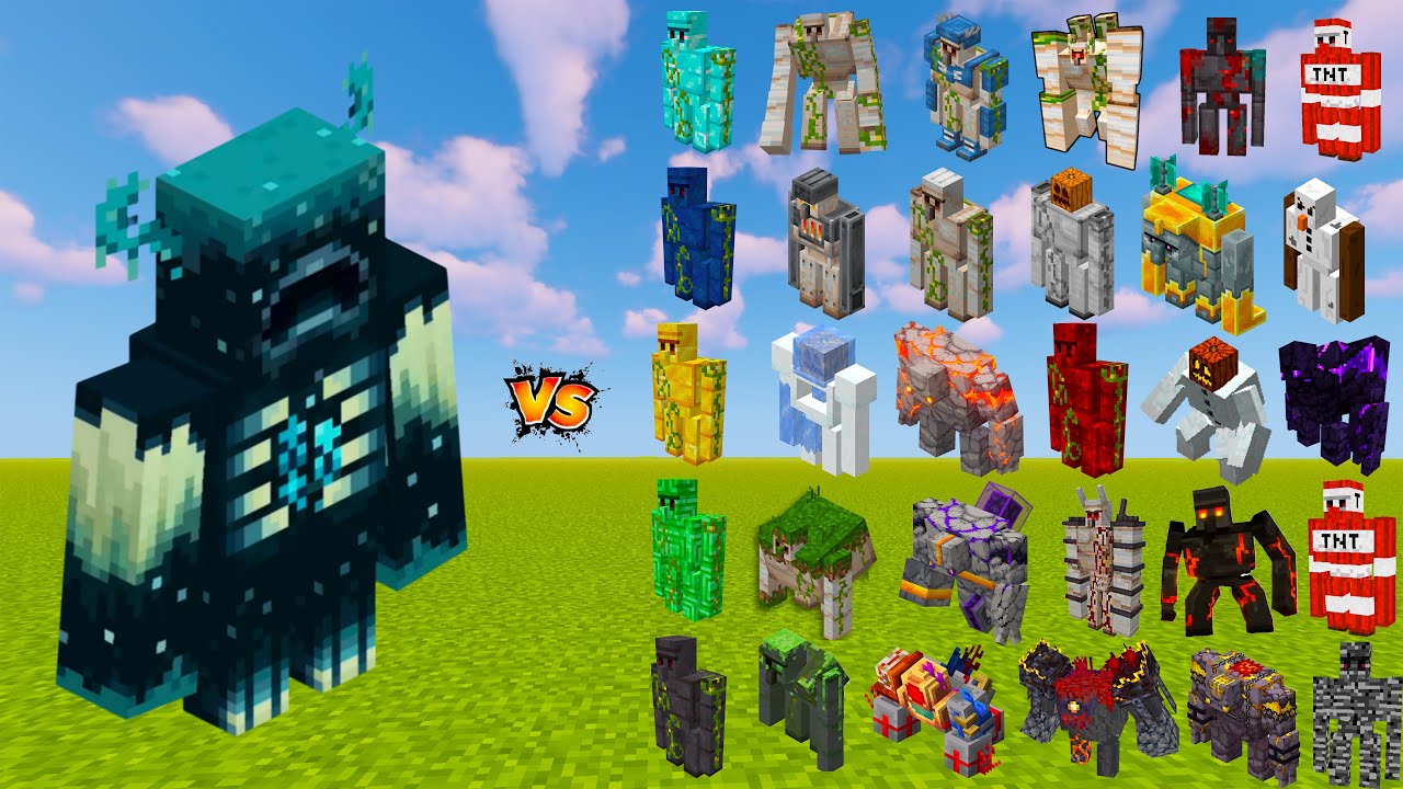 Warden Vs All Minecraft Golems Who Is The Strongest Youtube