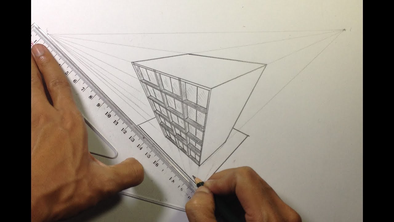 Easy 3 Point Perspective Drawing Infinite Painter Drawing A Building