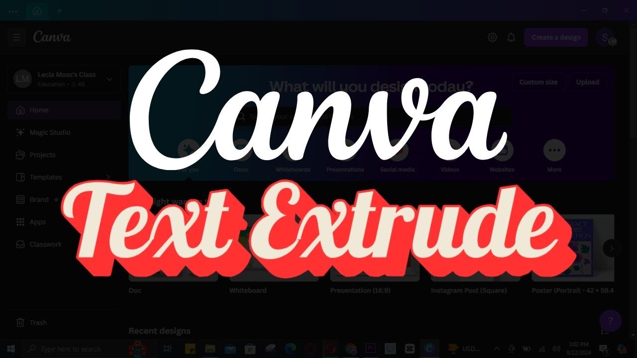 How To Create 3d Text Effect Canva Text Extrude 2024 Youtube