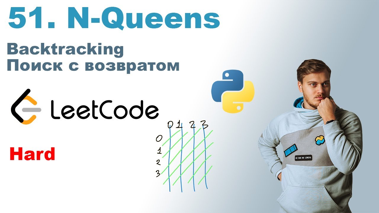 N Queens решение на Python Leetcode 51 Youtube