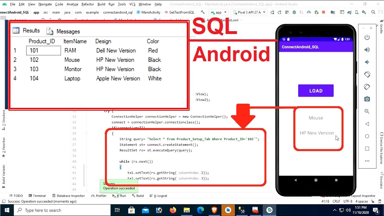 Android Tutorial How To Connect Android Studio With Sql Server