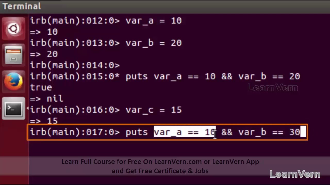 Logical Oparator And In Ruby Youtube