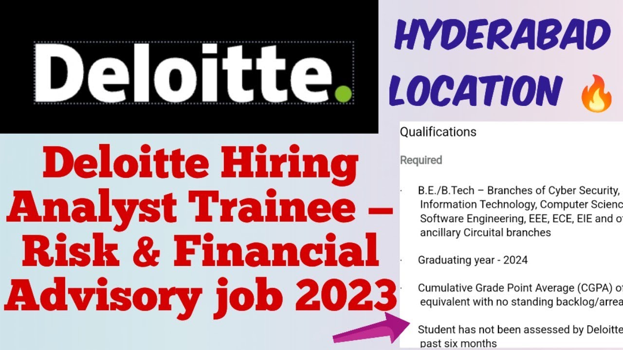 Deloitte Hiring Analyst Trainee Risk Financial Advisory Job 2023