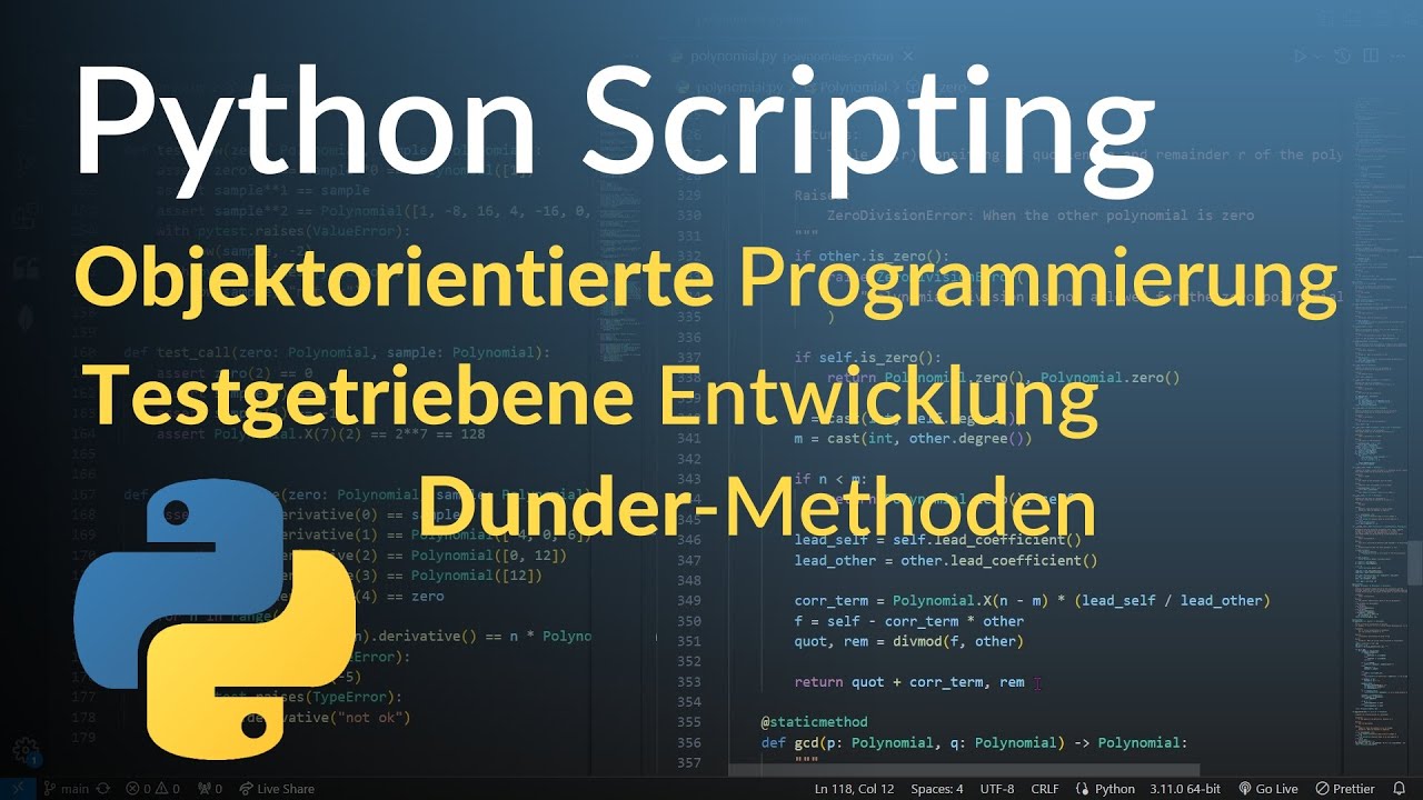 Fortgeschrittenes Python Tutorial Oop Tdd Dunder Methoden