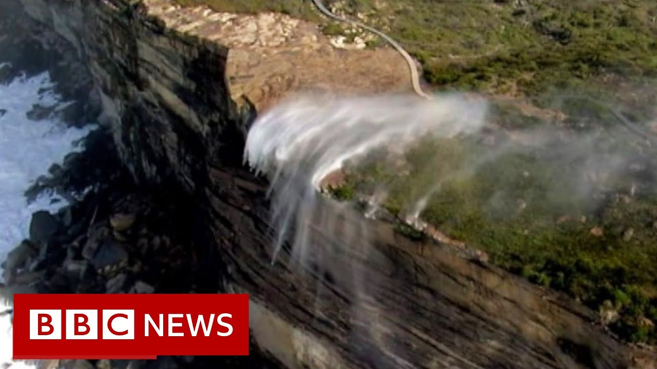 Stunning Reverse Waterfall Filmed Near Sydney Bbc News Youtube