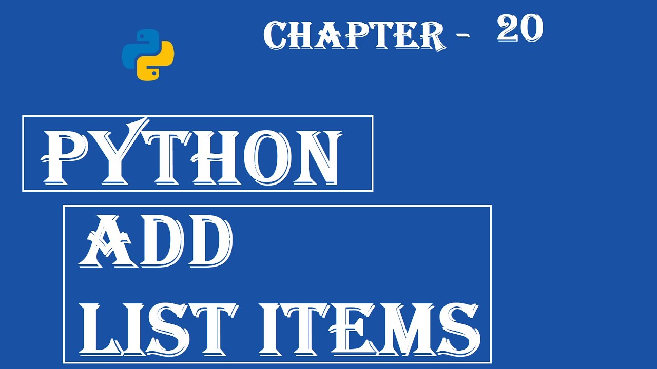 Add List Items Python Tutorial W3schools Ch 20 English Youtube