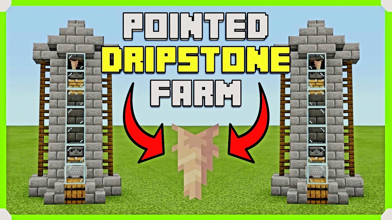 Pointed Dripstone Farm Tutorial Minecraft Bedrock Edition Youtube