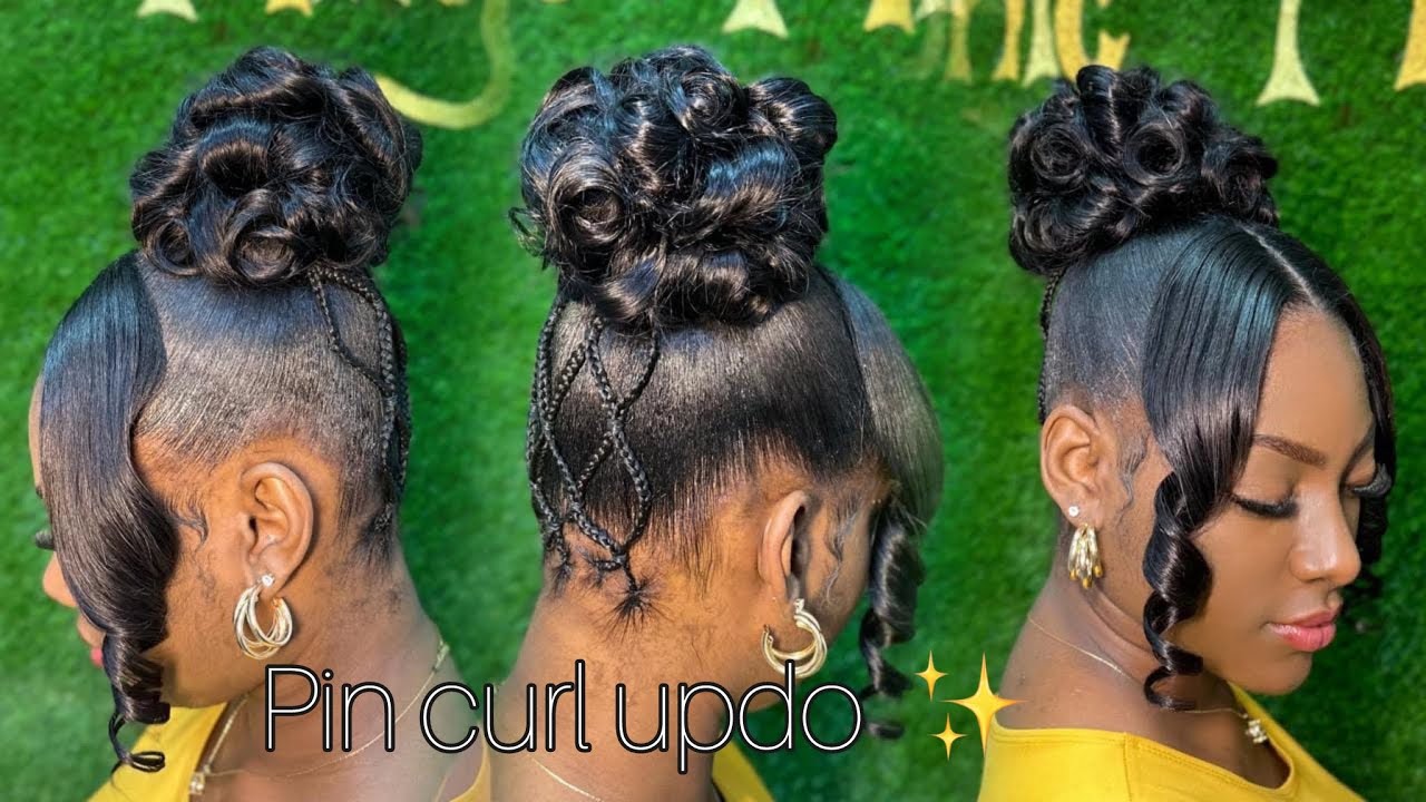 How To Do A Pin Curl Updo Do Messy Curly Pin Up Bun With Two Curl