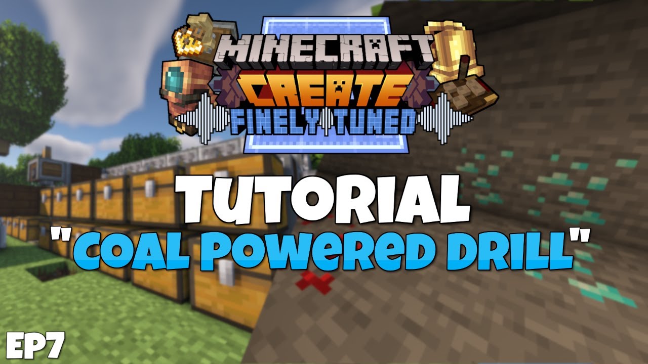 Minecraft Create Mod 0 3 2 Tutorial Coal Powered Drill Ep 7 Youtube