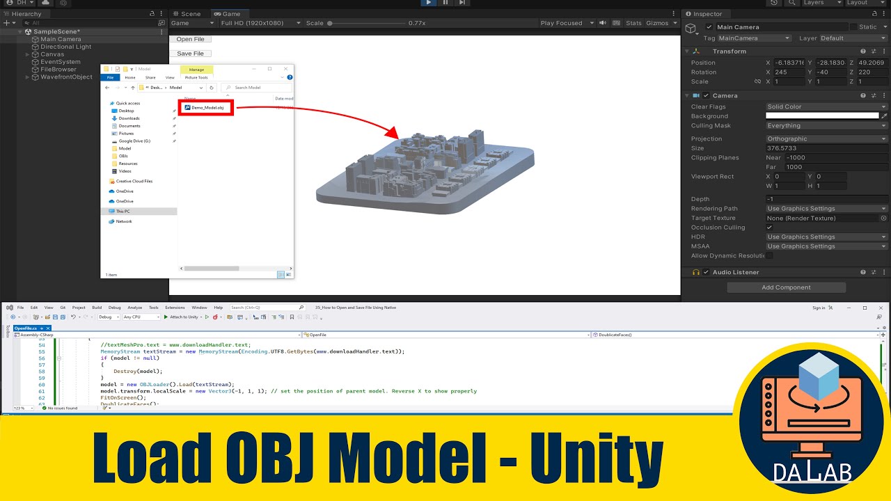 How To Load Obj Model At Runtime In Unity Youtube