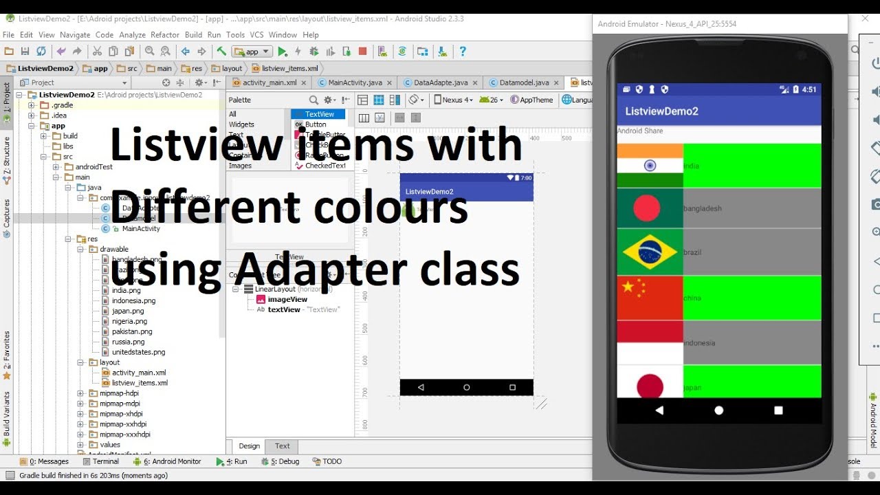 Colourfull Listview In Android Listview Items With Different Colours In