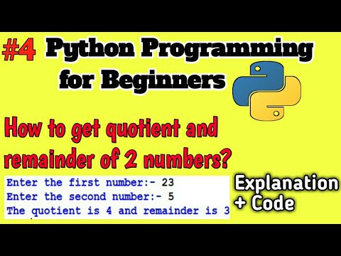 Python Programming For Beginners Get Quotient And Remainder Of Two