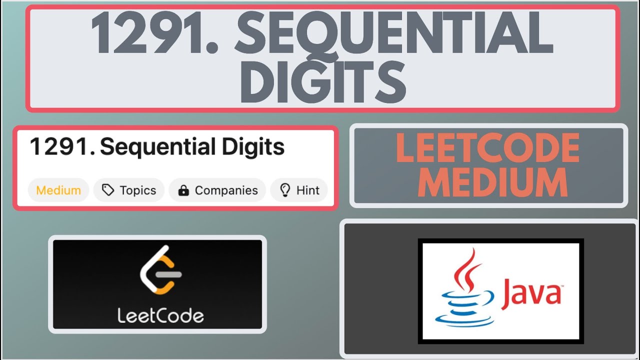 Leetcode 1291 Sequential Digits Medium Java Solution Youtube