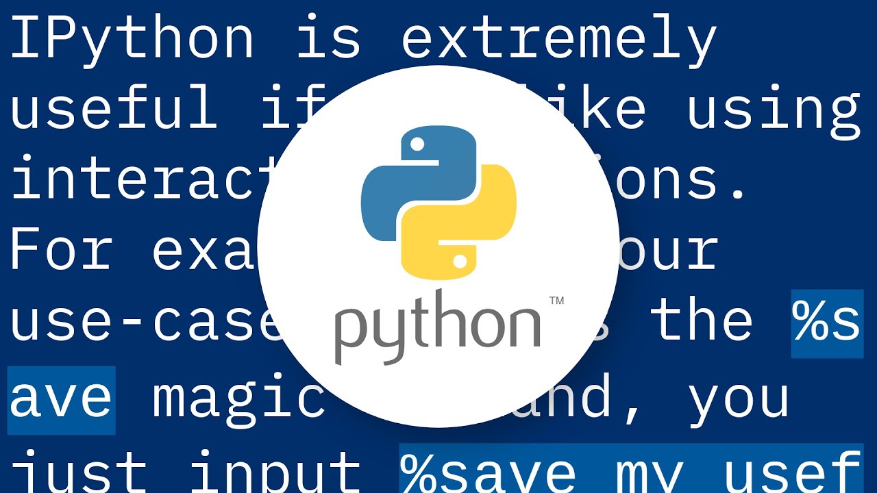 How To Save A Python Interactive Session Youtube