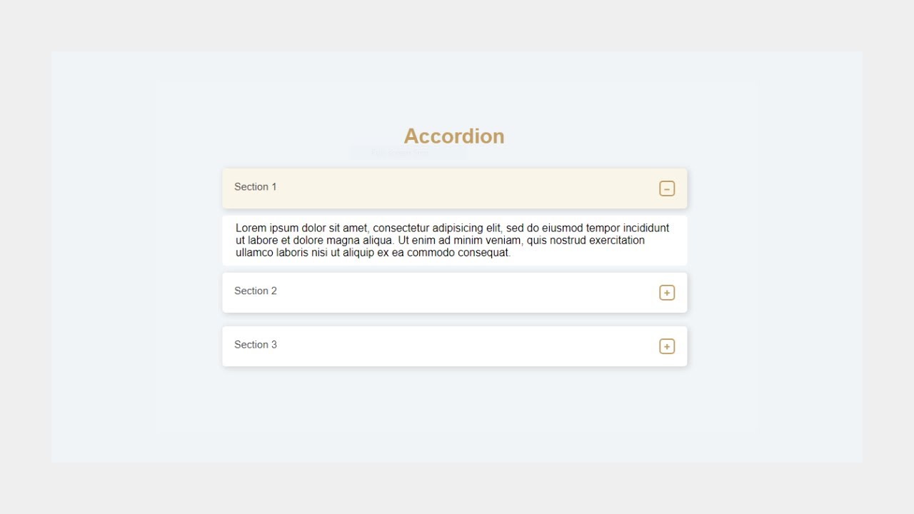 Accordion Html Css Javascript Youtube