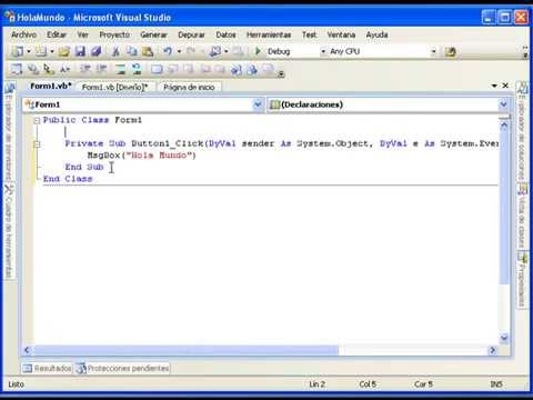 Hola Mundo Visual Basic 2008 Youtube