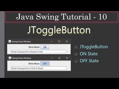 Jtogglebutton With On Off State Java Swing Tutorials 10 Youtube