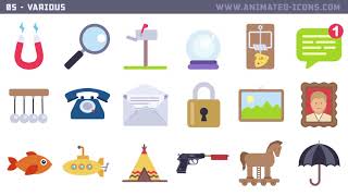 Flat Animated Icons Travel I Infographics Icon Pack After Effects