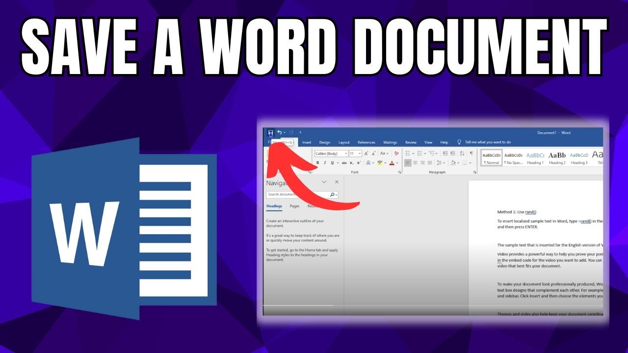 How To Save A Word Document Full Guide Youtube