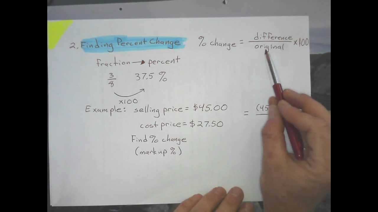 Percent Change And Finding Original Amount Youtube