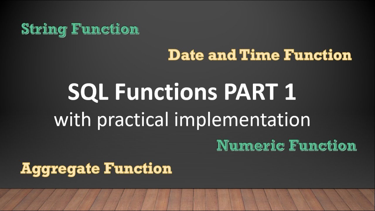 Sql Built In Functions With Practical Implementation Part 1 Single