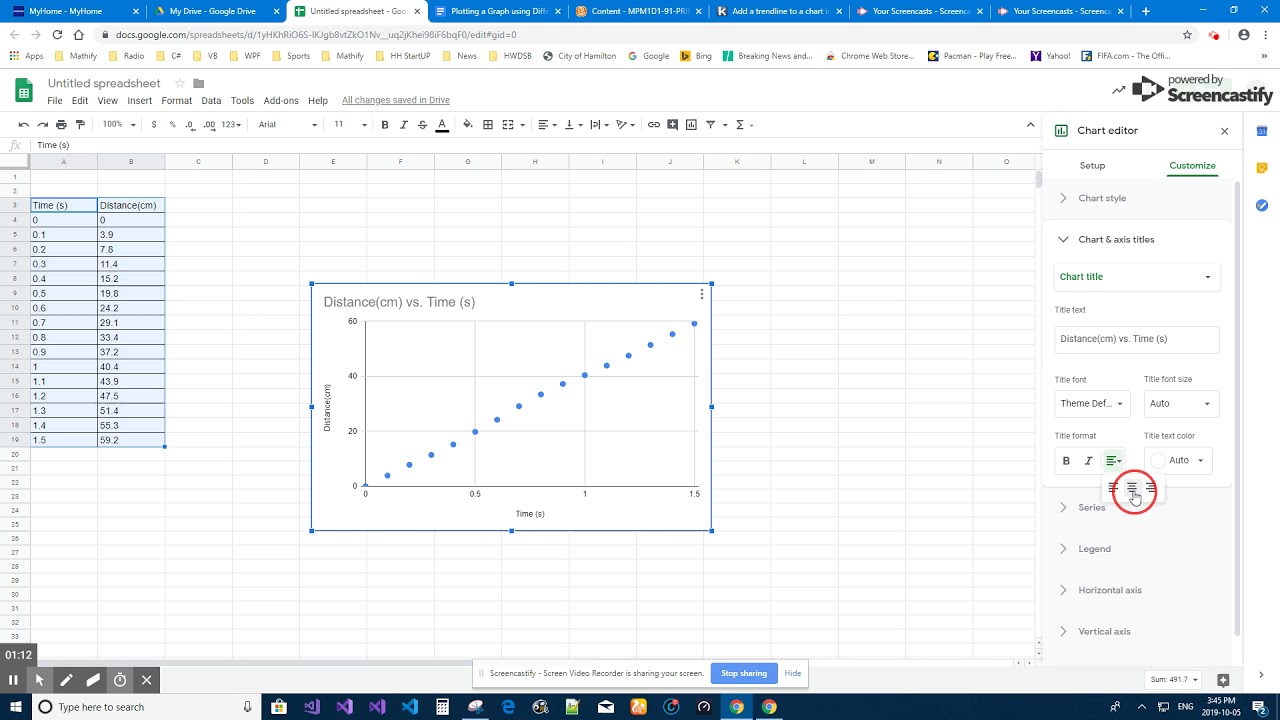 Using Google Sheets To Create A Scatter Plot Youtube