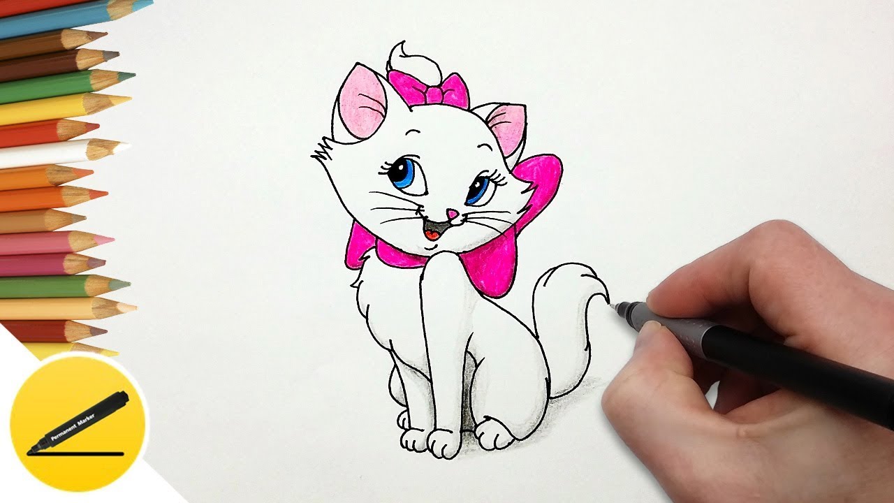 How To Draw Marie From The Aristocats Step By Step Drawing For