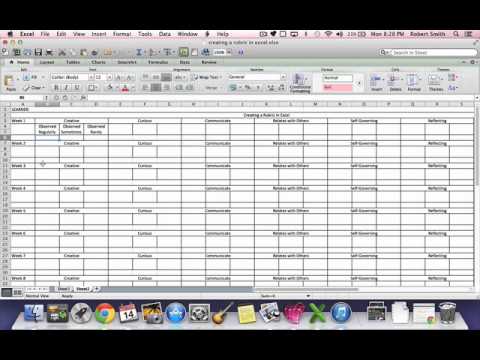 Creating A Basic Rubric In Excel Step 5 Youtube