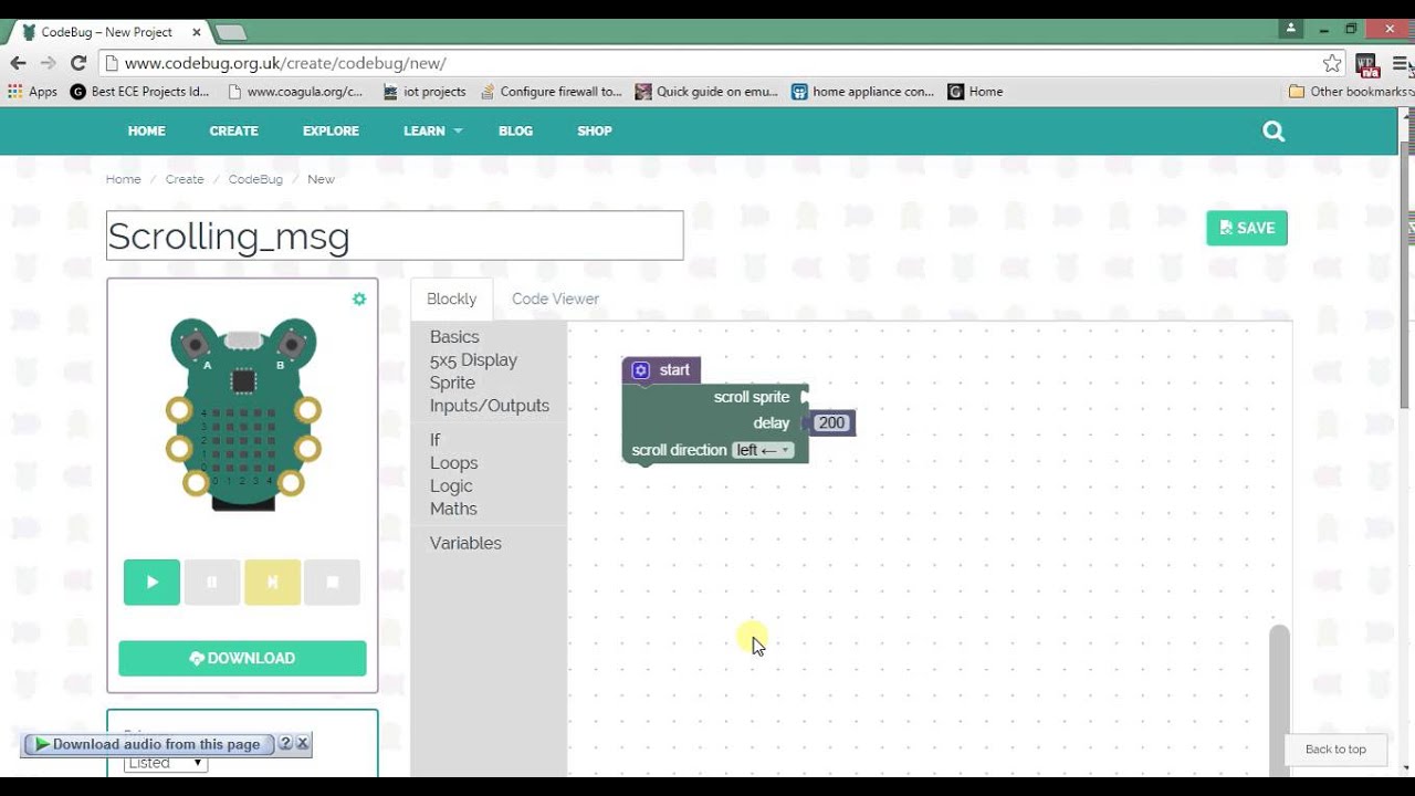Codebug Simulation Scrolling Message Youtube