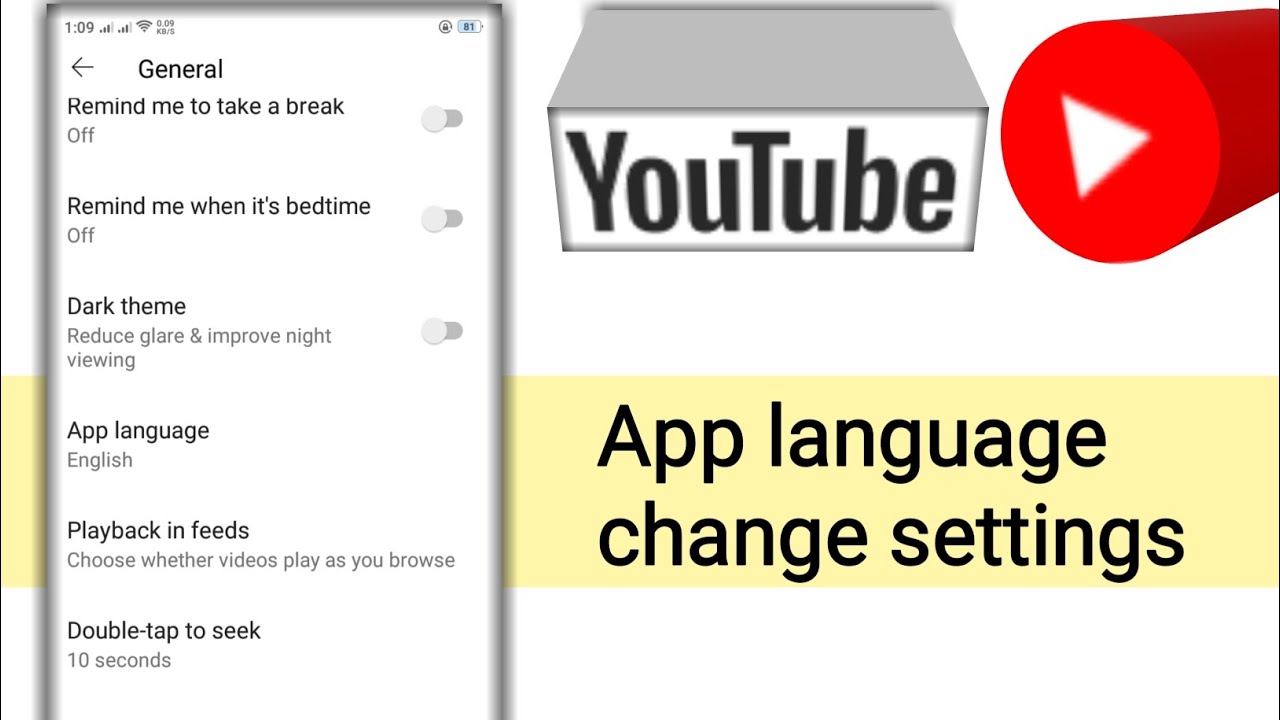 Youtube App Language Change Settings Youtube