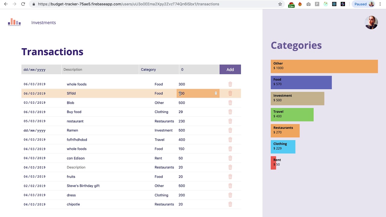 Budgettracker Youtube
