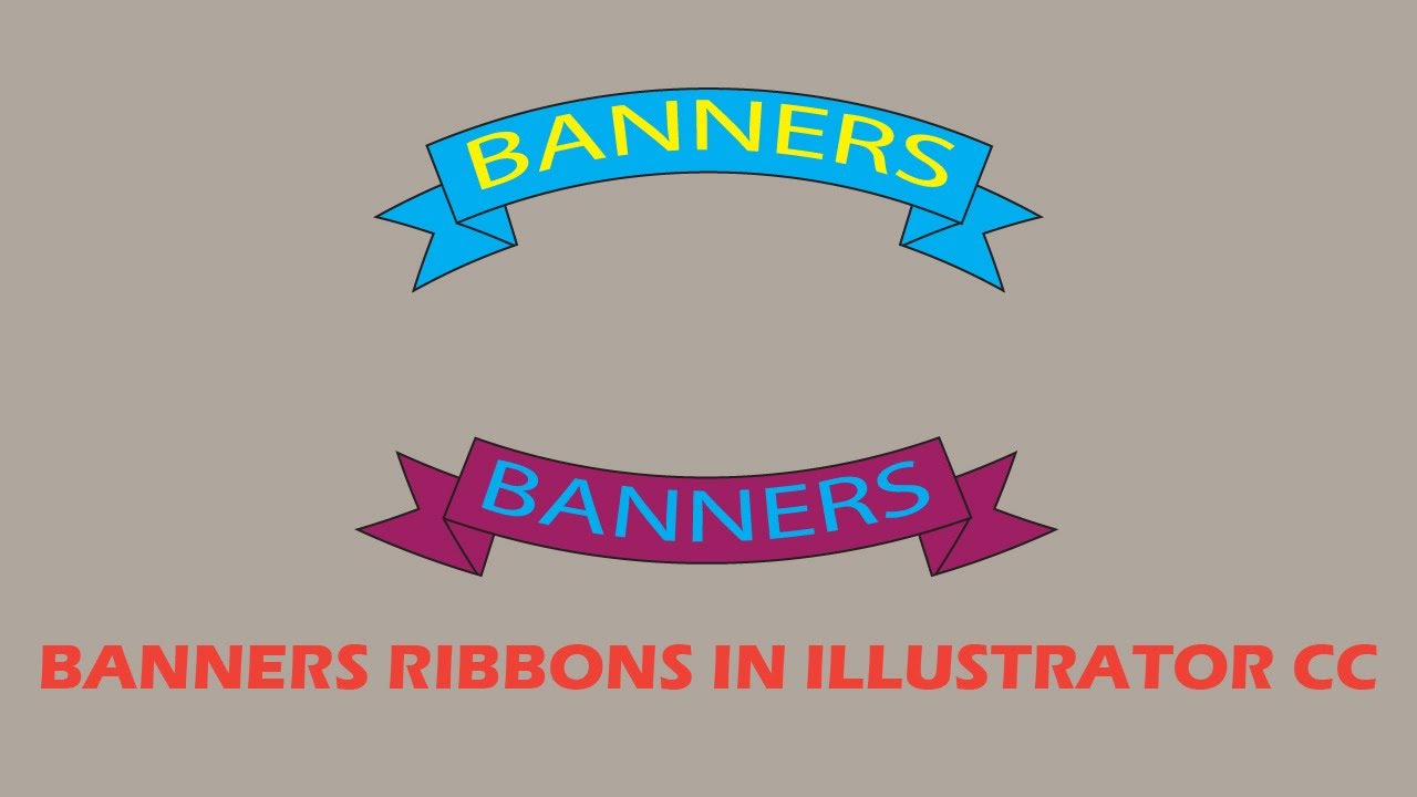 Banners Ribbons In Illustrator Cc Youtube
