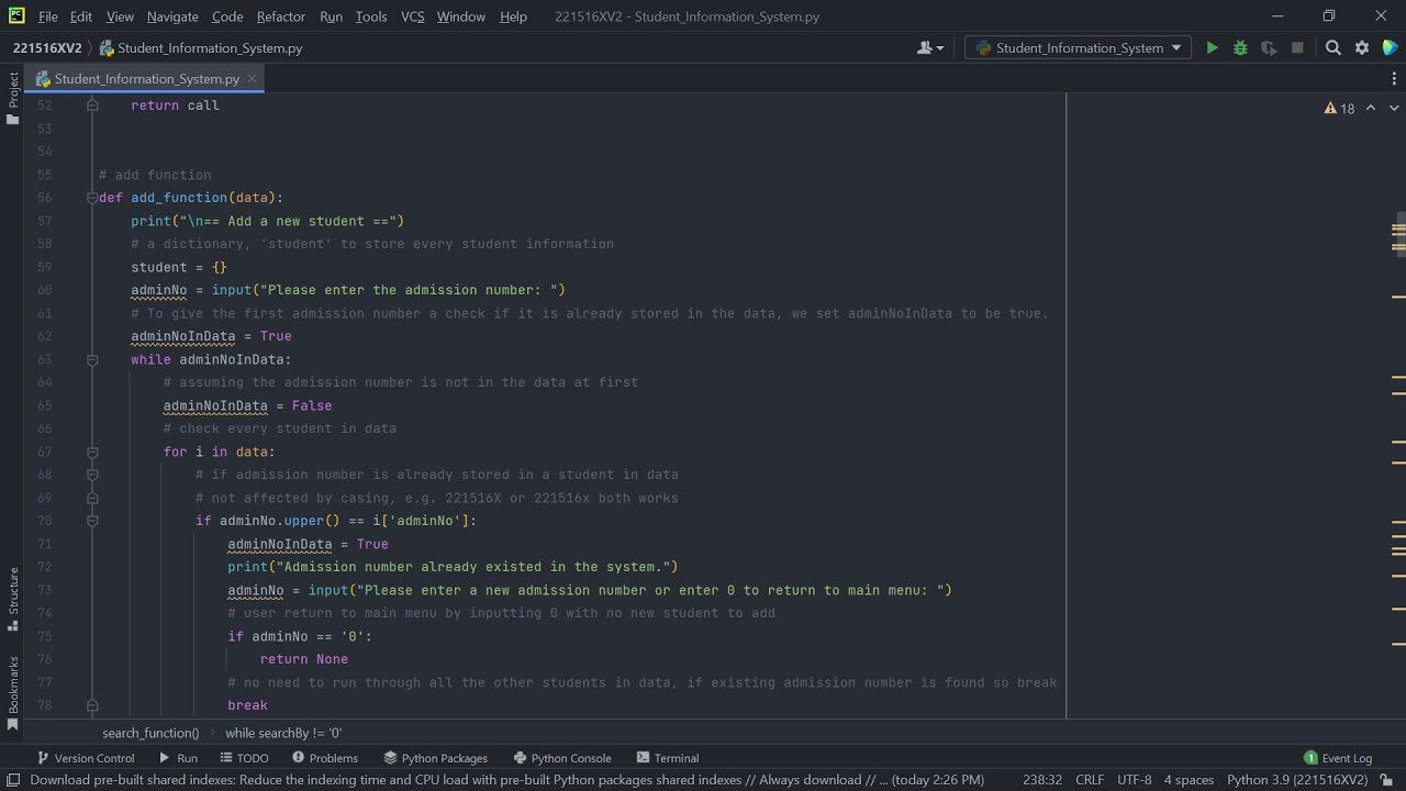 Yx Student Information System Using Python Youtube