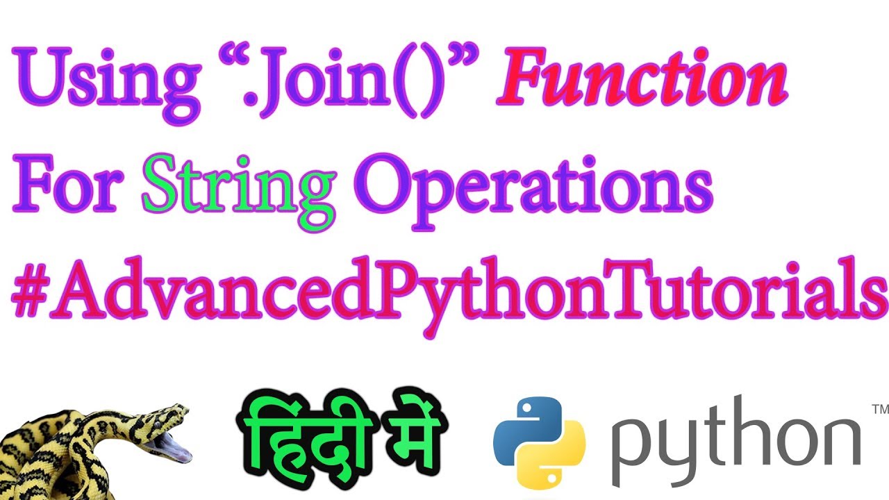 Using Join Function In Python In Hindi Youtube