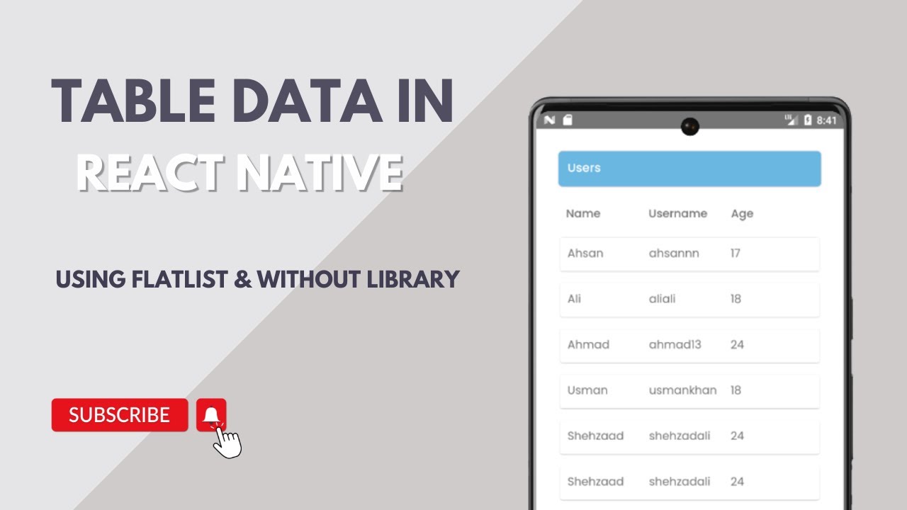 Mastering Table Data In React Native With Flatlist Ultimate Guide For