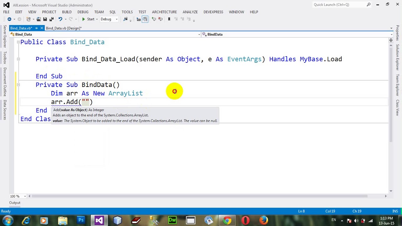 Binding Combobox With Arraylist In Vb Net 2012 Youtube