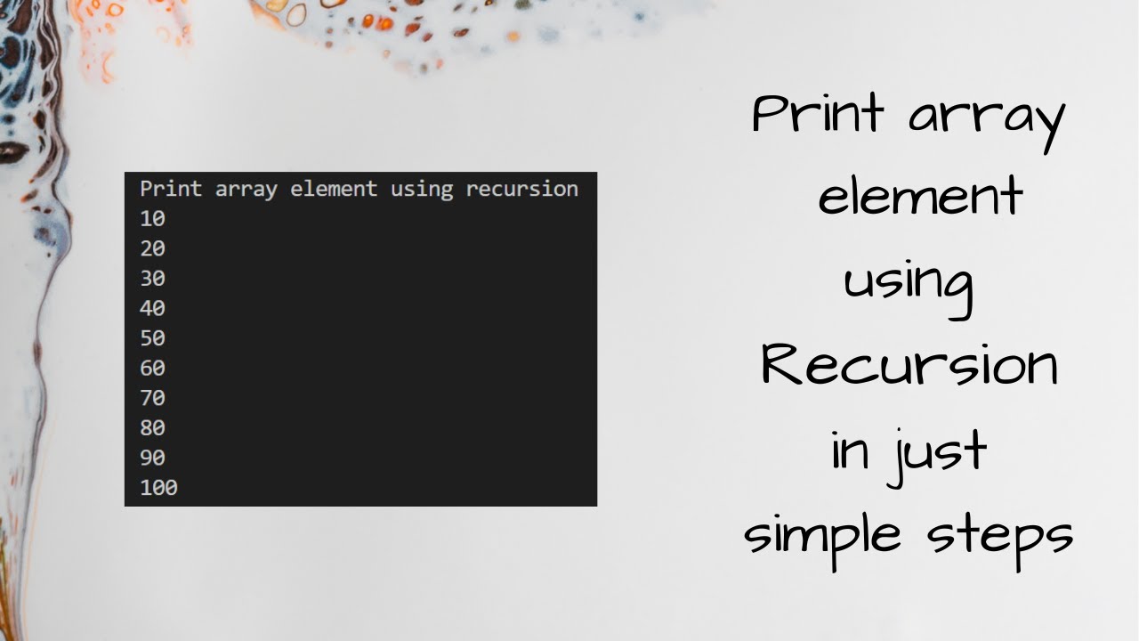 How To Print Array Element Using Recursion Youtube