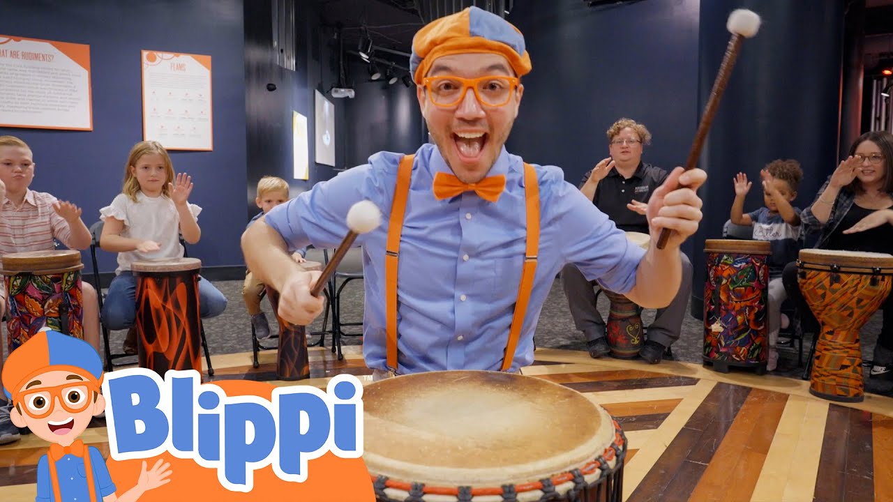 Blippi Plays Musical Instruments At Rhythm Discovery Center Fun And