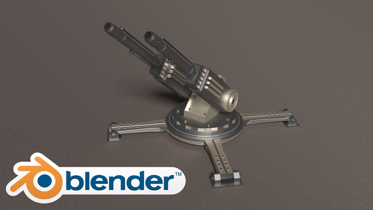 Blender Timelapse Sci Fi Cannon Modeling Weapon Youtube