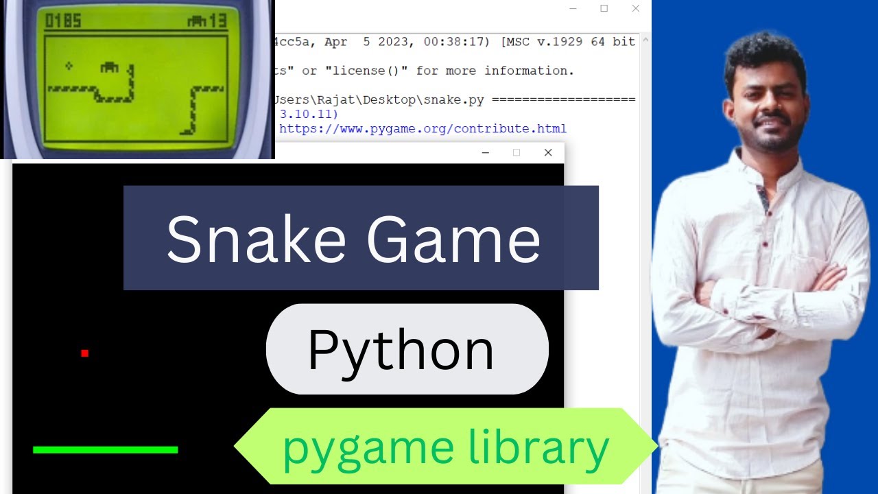 Snake Game Python Pygame Library Using Idle Youtube