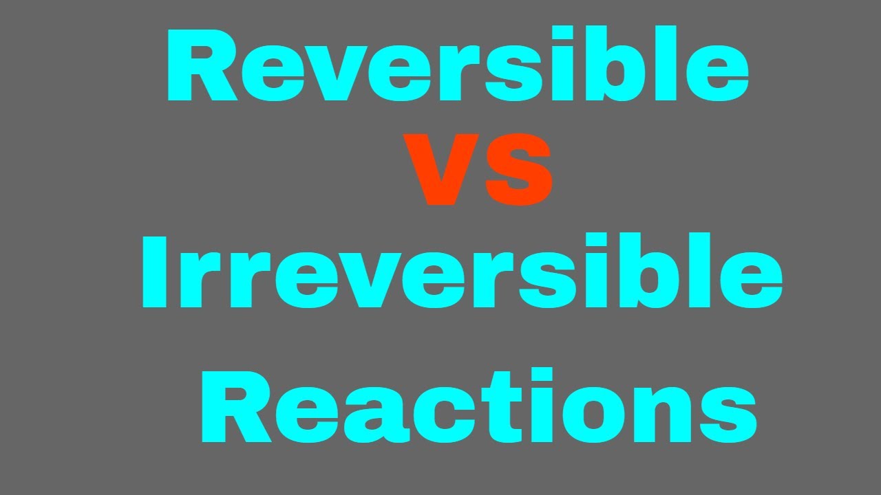 Reversible Vs Irreversible Reactions A Comprehensive Comparison Youtube